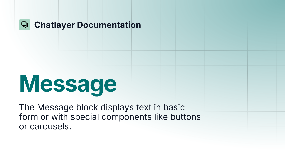 Message | Chatlayer Documentation