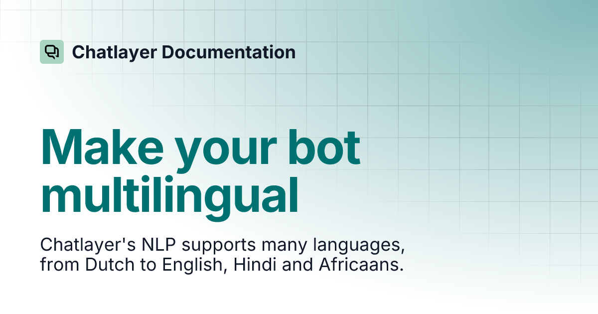 Make your bot multilingual | Chatlayer Documentation