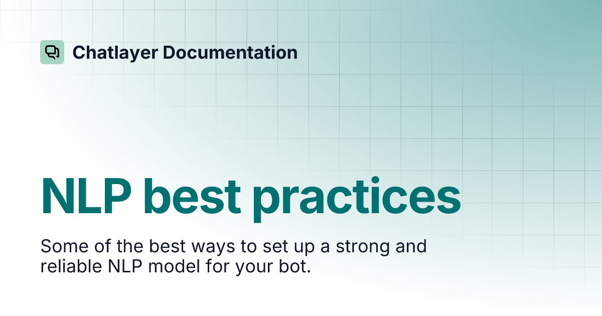NLP best practices | Chatlayer Documentation