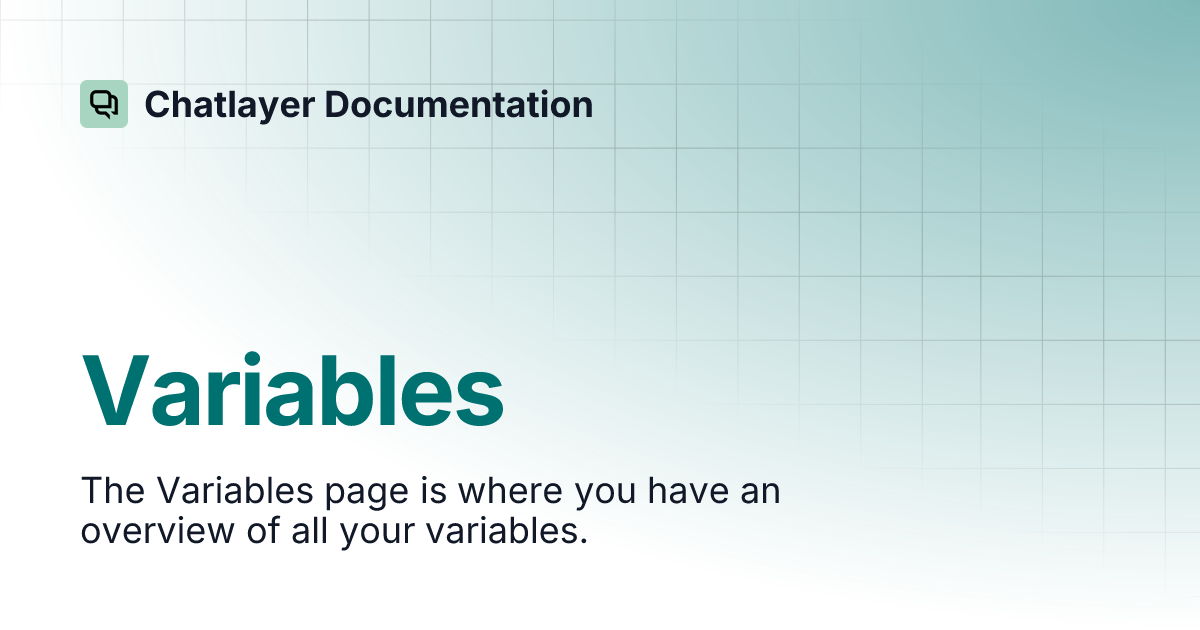 Variables | Chatlayer Documentation