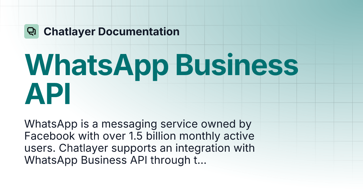 WhatsApp Business API | Chatlayer Documentation