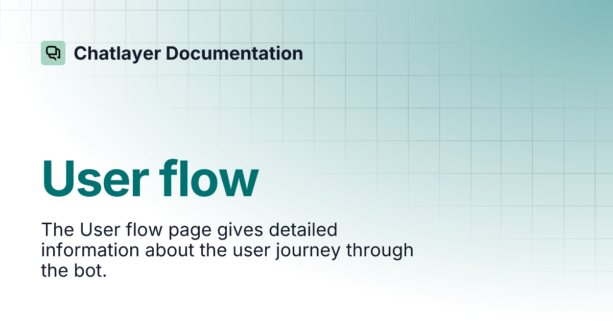 User flow | Chatlayer Documentation