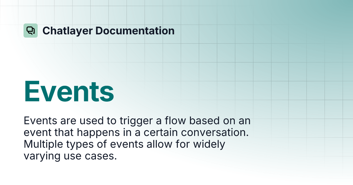 Events | Chatlayer Documentation