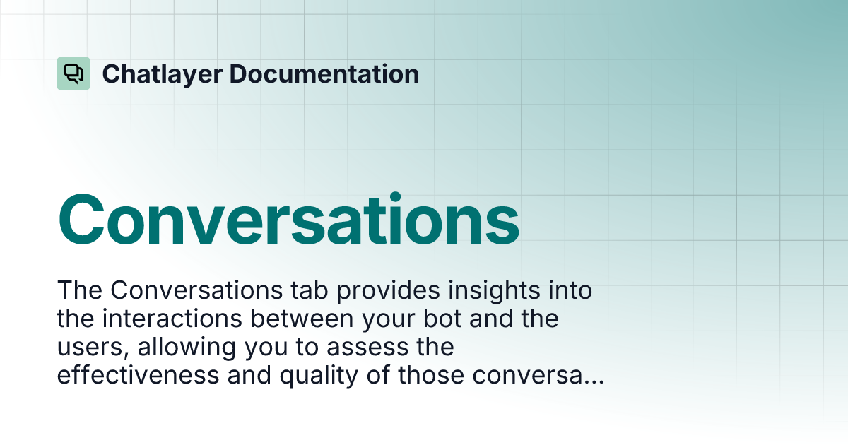 Conversations | Chatlayer Documentation