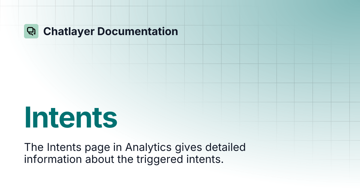Intents | Chatlayer Documentation