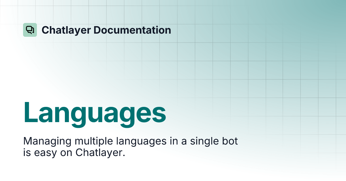 Languages | Chatlayer Documentation